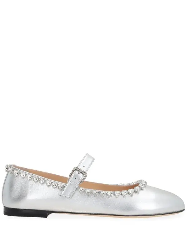 Mach & Mach Audrey Ballet Pumps - Silver