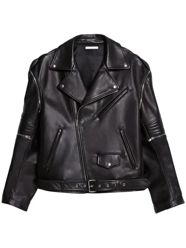 Helmut Lang Belted Leather Biker Jacket