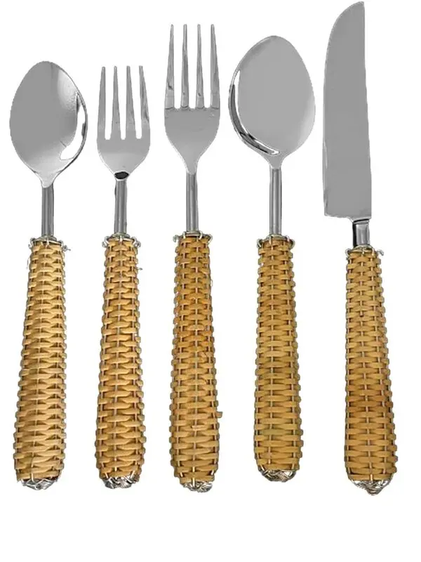 LES-OTTOMANS Rattan Cutlery Set