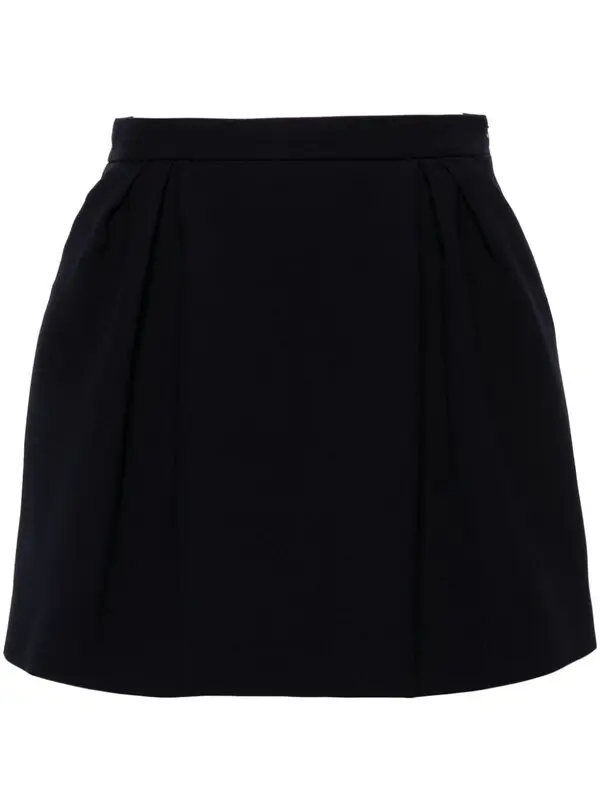 Alessandra Rich Virgin Wool Mini Skirt - Blue