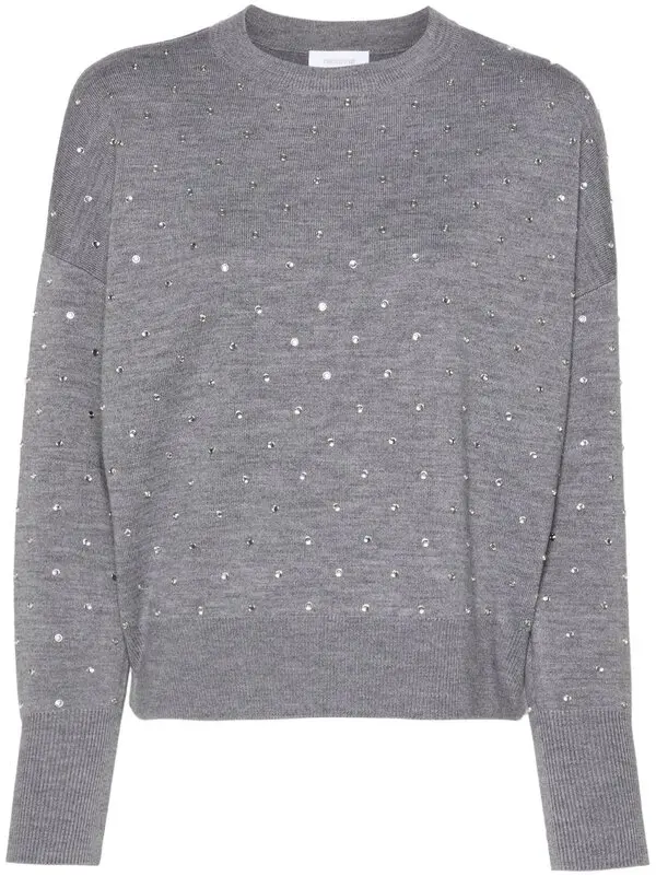 Rabanne Crystal-embellished Jumper - Grey
