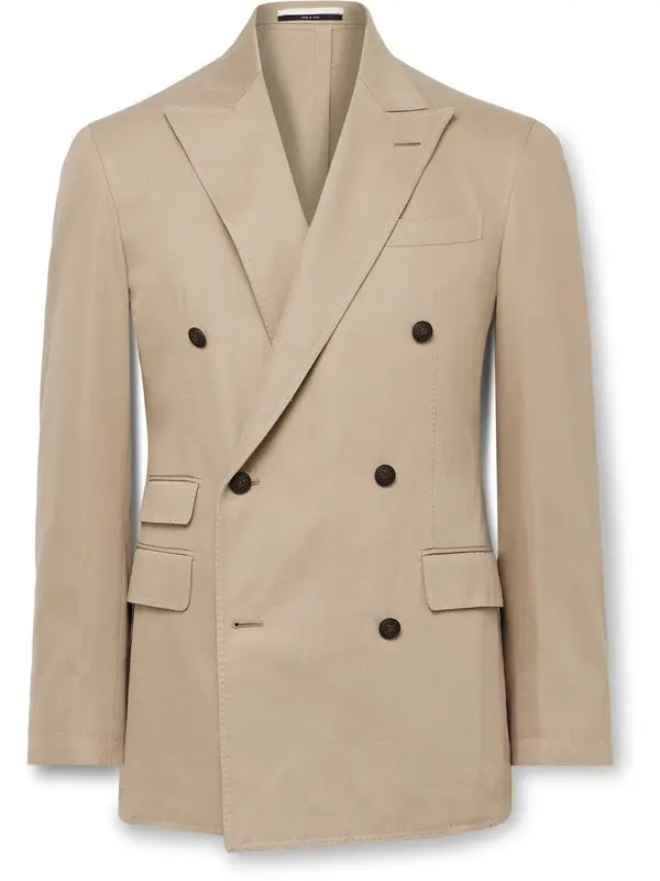Dunhill Cavendish Double-breasted Cotton And Cashmere-blend Twill Suit Jacket