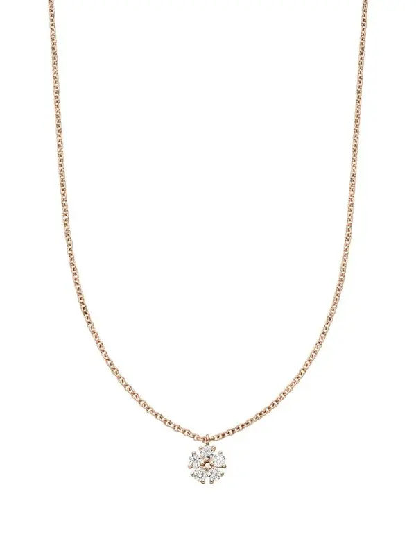 VEYNOU 14kt Rose Gold Lily Diamond Necklace - Pink