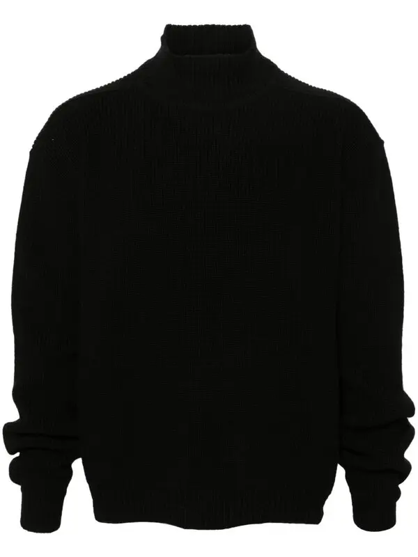 Rick Owens Fisherman's-knit Wool Sweater - 09 - Black