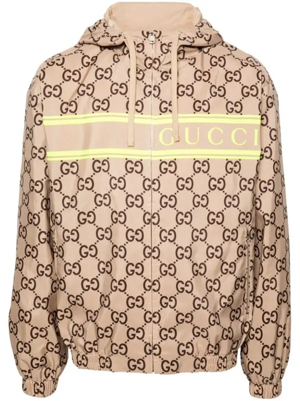 Gucci Gg Supreme Print Hooded Jacket