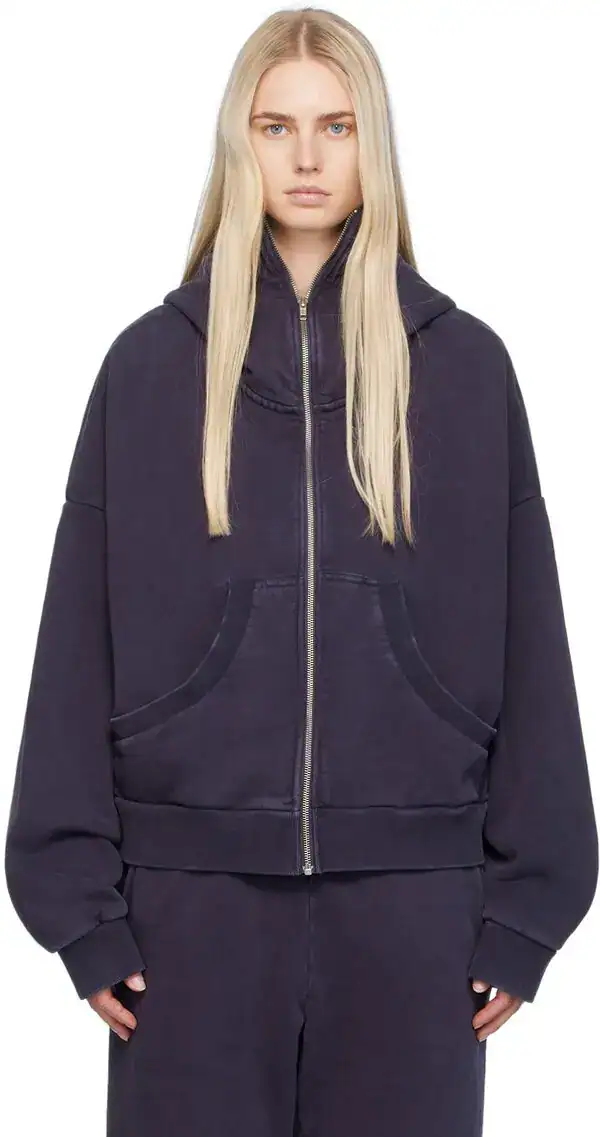 Entire Studios Full Zip Fleece Hoodie - Ink | Editorialist
