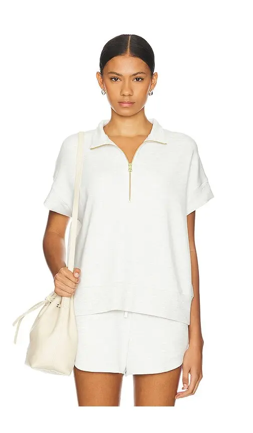 Varley Ritchie Short Sleeve Sweatshirt - Ivory Marl