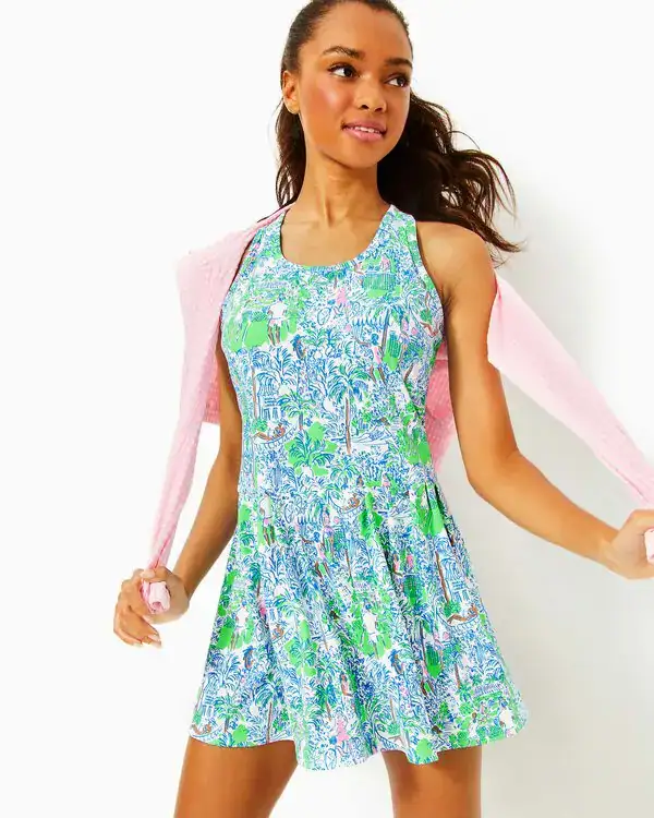 Lilly Pulitzer Upf 50+ Luxletic Punta Cana Active Dress - Orb Green  Serving It Up | Editorialist