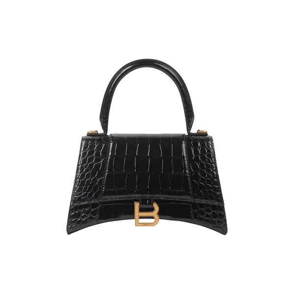 Balenciaga Hourglass Small Top Handle Bag - Black