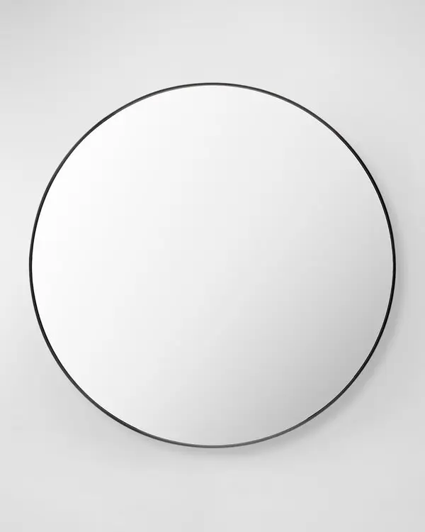 SURYA Aranya 40" Round Wall Mirror - Black