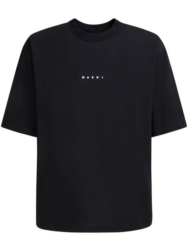 Marni Logo-print Cotton T-shirt - Black