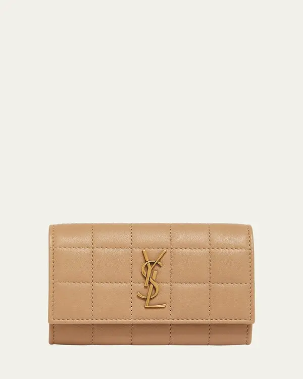 Saint Laurent Cassandra Card Holder In Quilted Leather