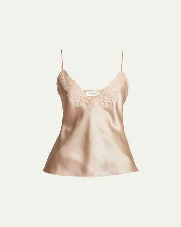 Saint Laurent Satin Blouse With Lace Detail