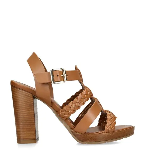 Carvela Leather Krill Sandals Beige Editorialist