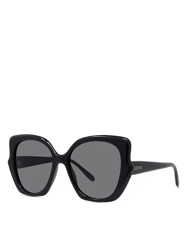 Loewe Thin Geometric Sunglasses - Black/gray Solid