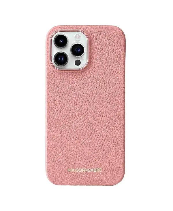 MAISON DE SABRE Leather Phone Case - Pink Lily