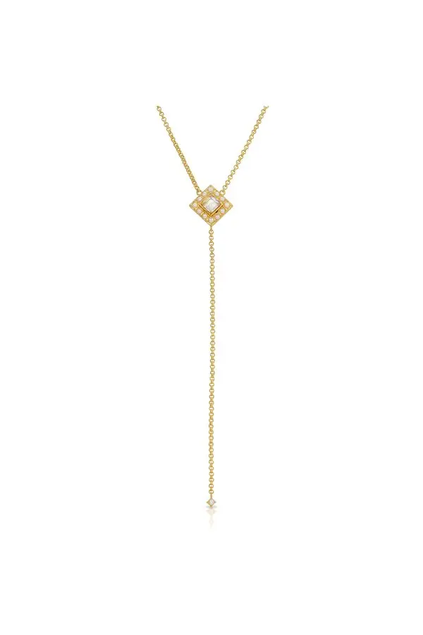 LEEADA Rowena Lariat Necklace - Lime