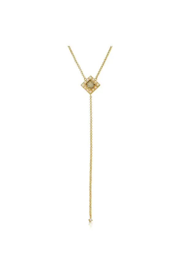 LEEADA Rowena Lariat Necklace - Lime