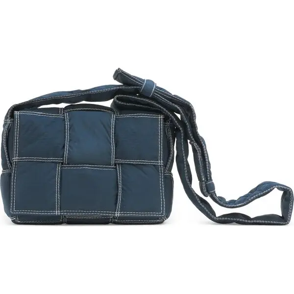 Bottega Veneta Small Padded Cassette Bag - 3493 Deep Blue/white