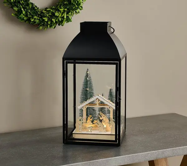 HOME REFLECTIONS 16' Decorative Lit Metal Lantern