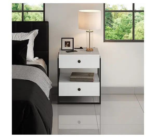 BOYD SPECIALTY SLEEP Boyd Sleep Pesaro Modern 2 Drawer Nightstand With Usb And Plug