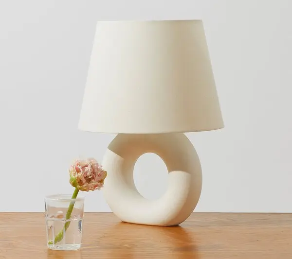 BRIGHTECH Chloe 15' Off-white Ceramic Base Led Able Lamp