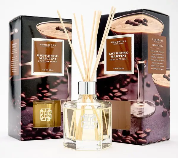 HOMEWORX BY SLATKIN + CO. S/2 Espresso Martini Reed Diffusers