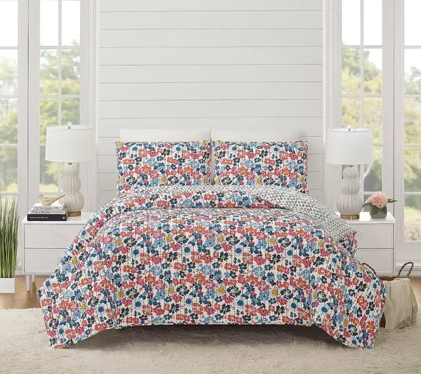 MODERN HEIRLOOM Blossom 3pc Full/queen Cotton Q Uilt Set