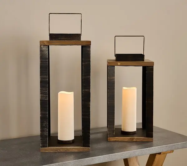HOME REFLECTIONS Indoor/outdoor Flameless S/2lanterns
