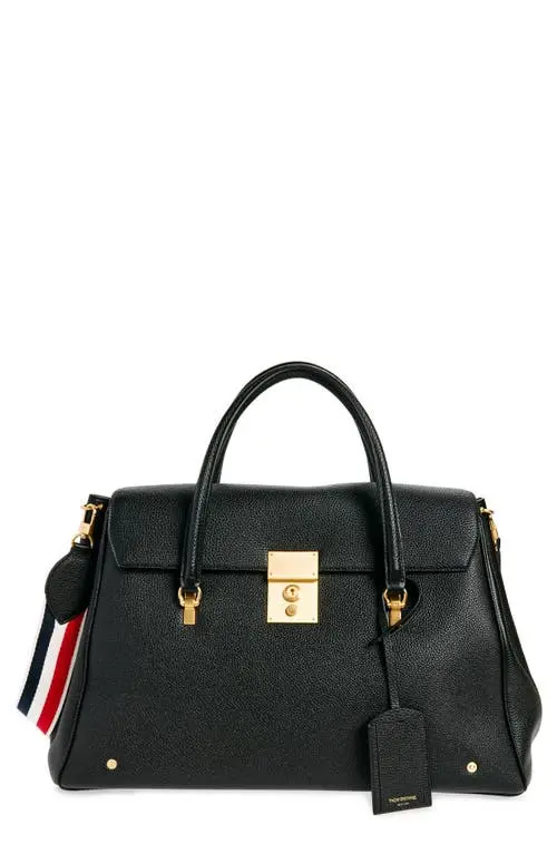 Thom Browne Pebble Grain Leather Luggage Bag