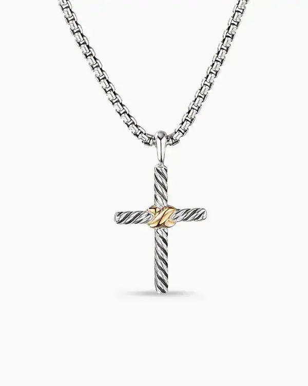 David Yurman Petite X Cross Necklace - Silver | Editorialist