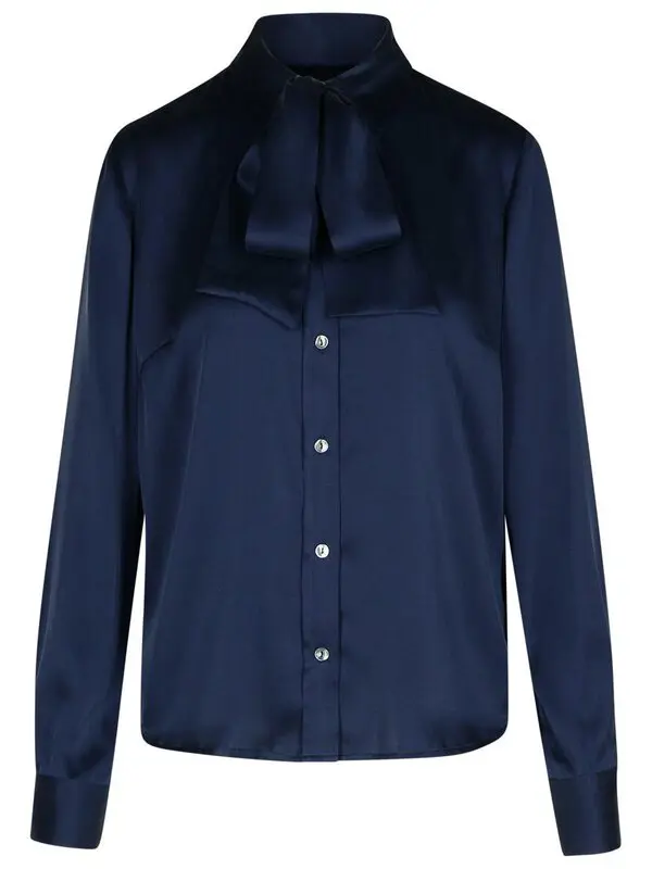 P.a.r.o.s.h Salty Silk-blend Shirt - Blue