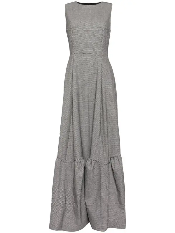 SAIID KOBEISY Printed Gabardine Maxi Dress