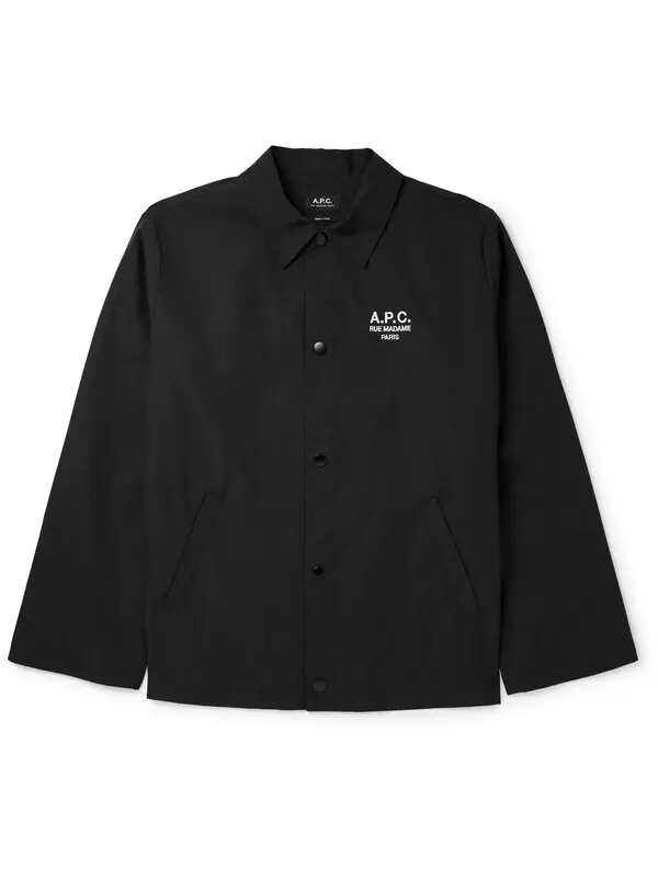 A.P.C. Regis Logo-Embroidered Shell Blouson Jacket In Black - 40 