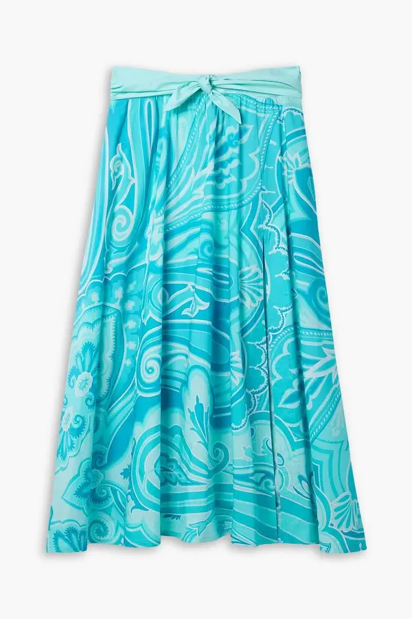 Etro Printed Cotton-blend Poplin Maxi Skirt