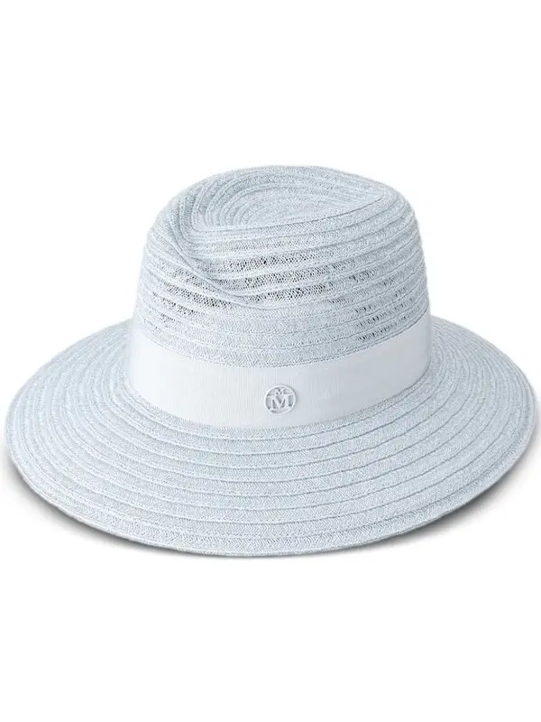 MAISON MICHEL Virginie Straw Fedora Hat - Blue