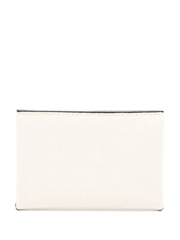 VALEXTRA Pebbled Leather Card Case - Neutrals