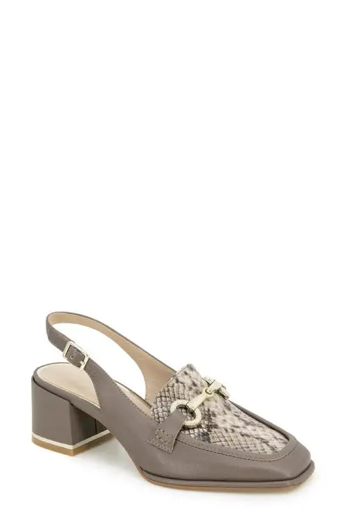 KENNETH COLE Elina Slingback Loafer Pumps - Shitake Leather