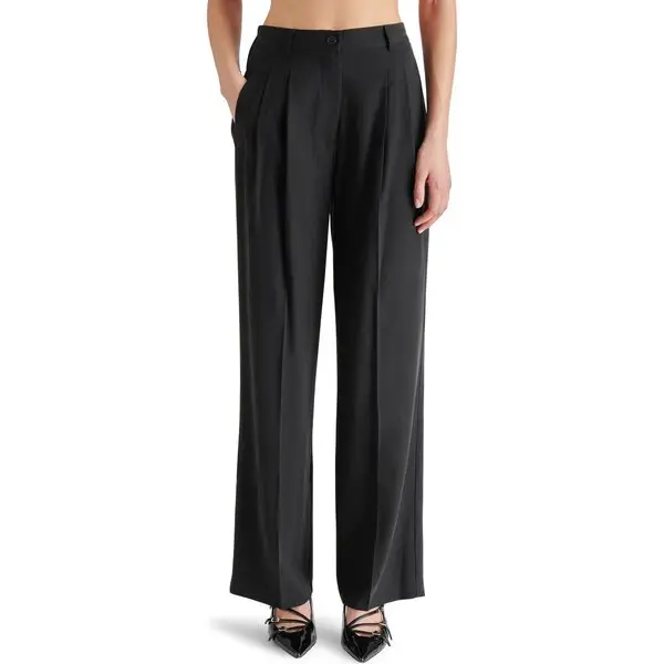 Steve Madden Blaze High-waist Straight-leg Trousers - Black