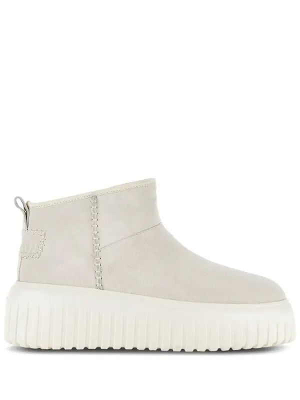 Hogan Basso Logo-print Boots - Neutrals