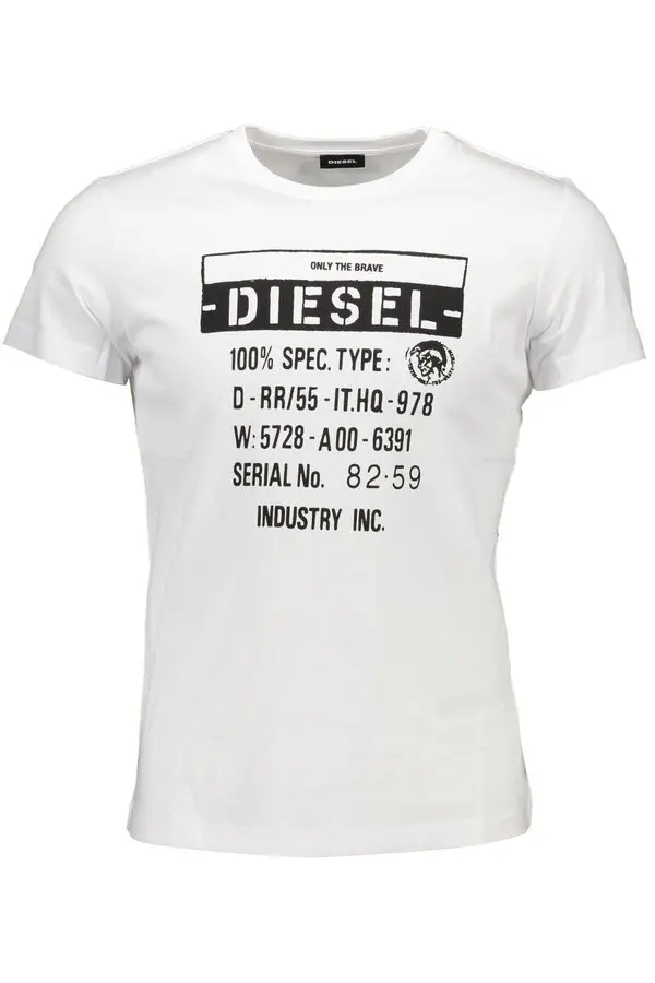 Buy Diesel Sleek Crew Neck Tee With Iconic Print - White At 17% Off ...