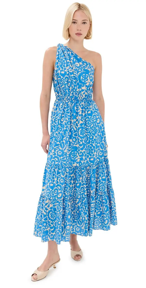 chinese dress ladies Blue Geo Floral Cara Maxi Dress main image 0