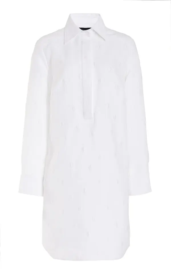 Brandon Maxwell The Lola Polka-dotted Jacquard Tunic Midi Dress