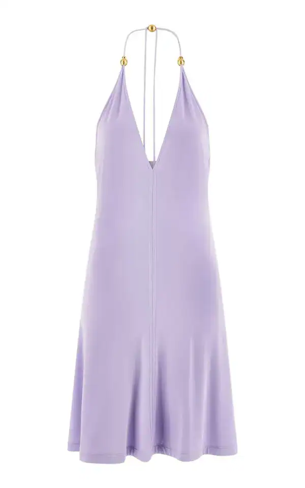 Ferragamo Stretch-Jersey Halter Dress - Purple | Editorialist
