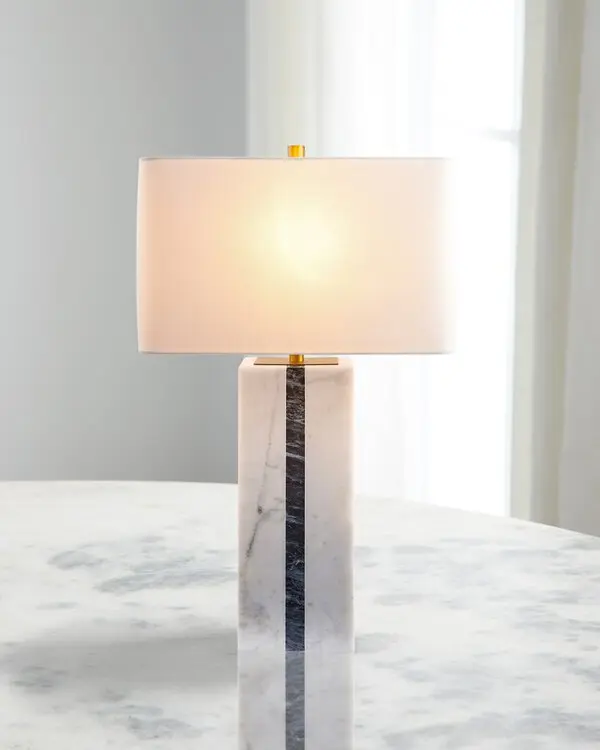 SURYA Ascendia 27" Marble Table Lamp