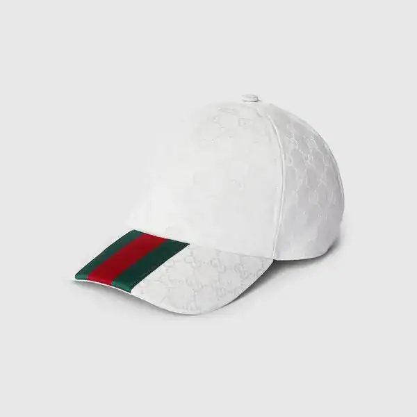 Gucci Gg Canvas Baseball Hat - White | Editorialist