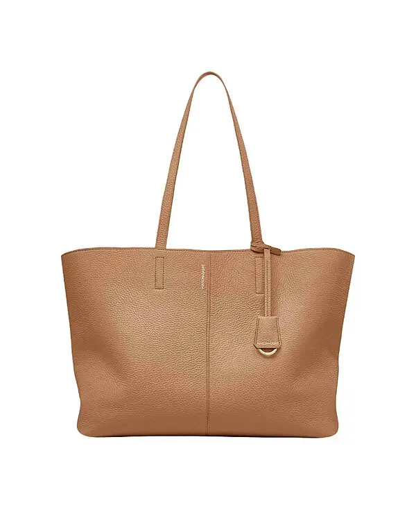 MAISON DE SABRE Large Leather Snap Soft Tote - Sandstone Lily