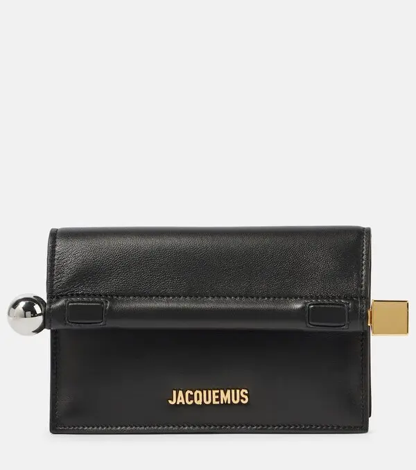 Jacquemus La Petite Pochette Rond Carré Leather Clutch - Black