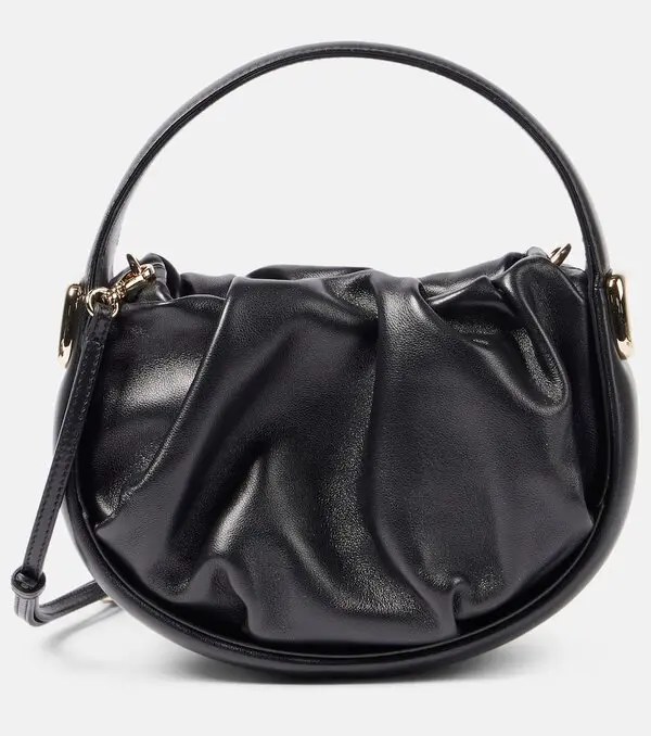 ROGER VIVIER Viv' Choc Royale Mini Leather Shoulder Bag - Black