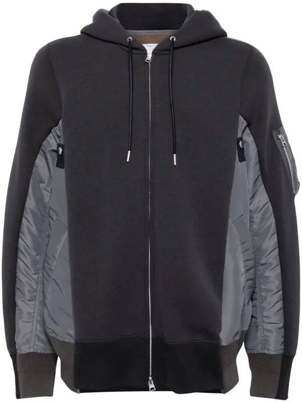 Sacai Sponge Sweat Panelled Hoodie